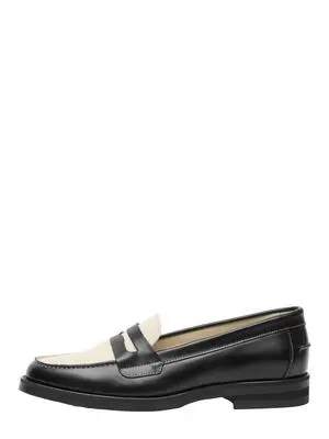 DUKE + DEXTER Wilde Penny Loafer - Black/white