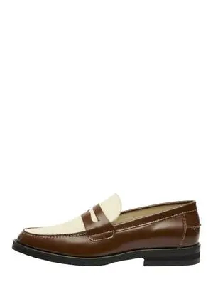 DUKE + DEXTER Wilde Penny Loafer - Chestnut/white