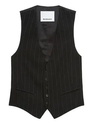 Isabel Marant Mika Striped Vest - Black