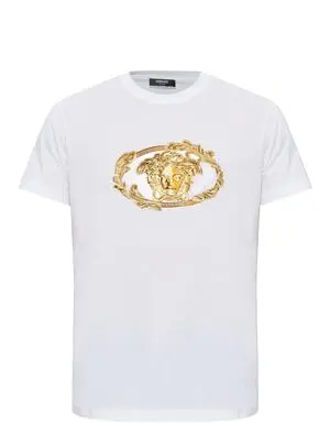 Versace T-shirt With Shimmering Sequins - White
