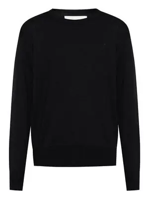 Ami Wool Sweater With Logo - Black