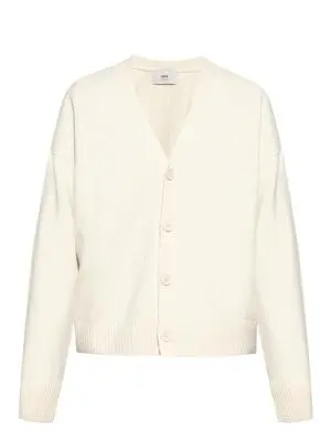 Ami Cardigan With Logo - Cream
