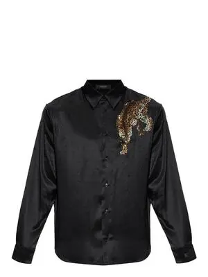 VERSACE Silk Shirt With Shimmering Appliqués