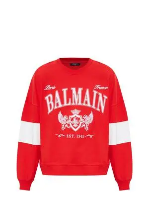 Balmain Embroidered Logo Sweatshirt - Red