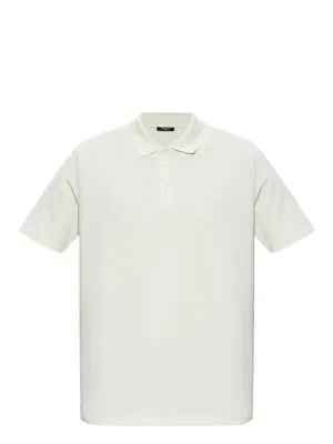Balmain Polo With Embroidered Logo - Cream