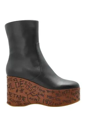 Chloé Maxime’ Wedge Ankle Boots - Black