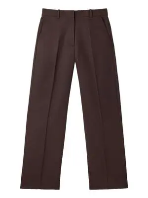 HOUSE OF DAGMAR Tailored Wool Suiting Trousers - Chocolate Brown