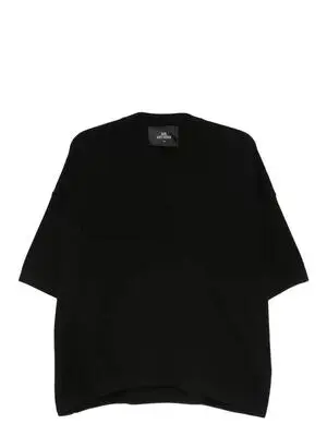 MR MITTENS Short-sleeve Merino Wool Top - Black