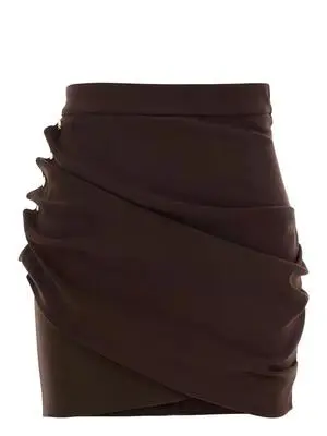 Elisabetta Franchi Ruffled Miniskirt - Brown