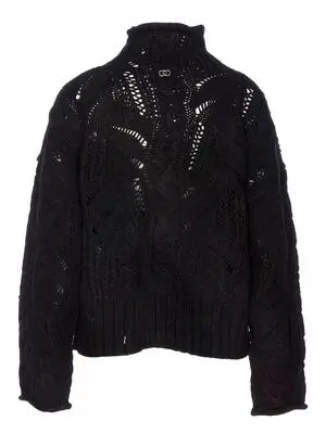 Liu Jo Openwork High-neck Sweater - Black
