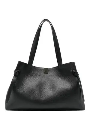 Yuzefi Gyoza Leather Tote Bag - Black