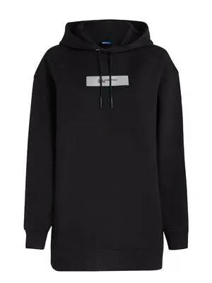 Karl Lagerfeld Oversized Logo Mini Hoodie Dress - Black