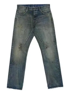 Rick Owens Distressed Straight-leg Jeans - Blue