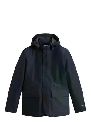 Woolrich Hooded Buttoned Jacket - Blue