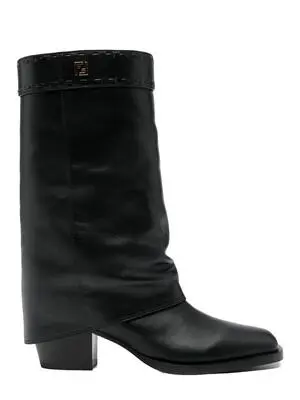Fendi Leather Ankle Boots - Black