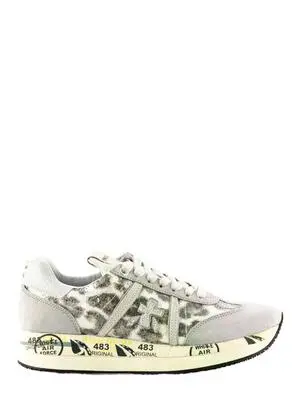 Premiata Connie Leopard-print Sneakers - Grey