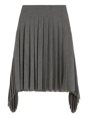 JIL SANDER Pleated Midi Skirt - Grey
