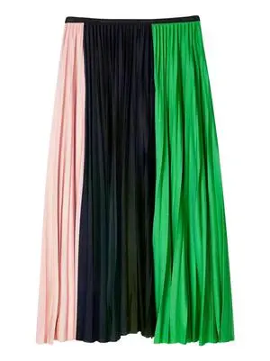 Paul Smith Pleated Panel Midi Skirt - Green