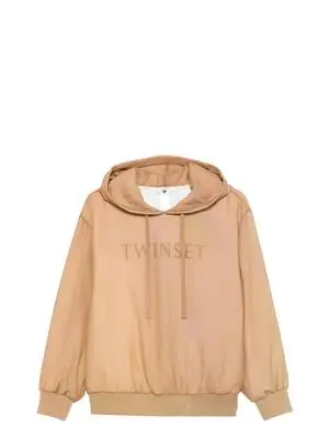 TWINSET Logo-detail Hoodie - Brown