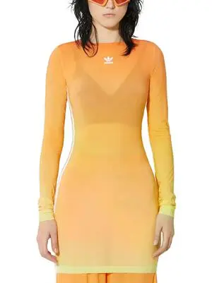 Adidas Ombré Three-stripe Dress - Orange
