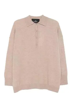MR MITTENS Gigi Polo-neck Button Sweater - Neutrals