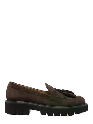 ANNA F. Tassel Leather Loafers - Brown