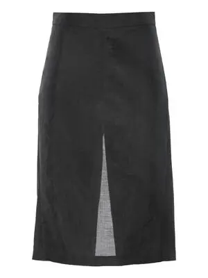 PUSHBUTTON Semi-sheer Skirt - Black