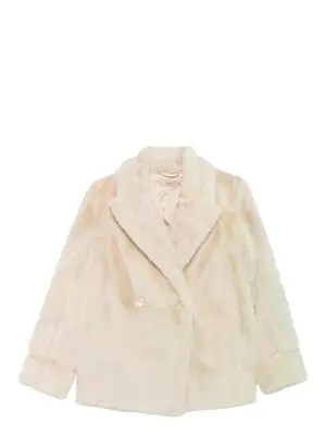 TWINSET Double-breasted Faux Fur Coat - Neutrals