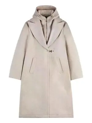 FAY Layered Hooded Coat - Neutrals