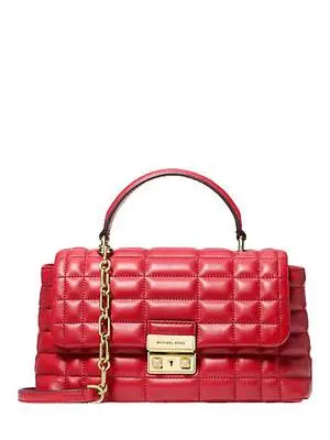 Michael Kors Tribeca Medium Quilted Leather Satchel - Red