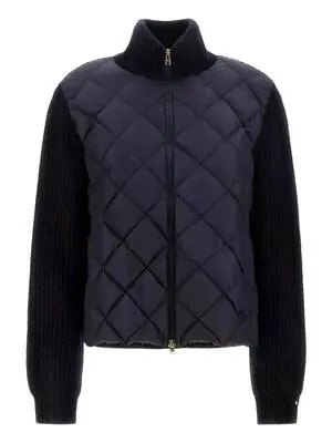 Herno Quilted Panelled Cardigan - Blue