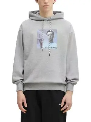 Aries Graphic-print Hoodie - Grey