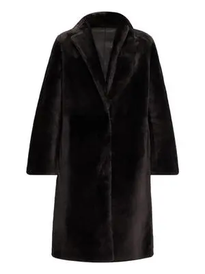 YVES SALOMON Long Reversible Shearling Coat - Etain