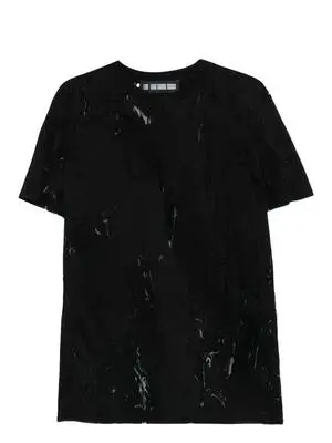 LGN LOUIS GABRIEL NOUCHI Marble-print Short-sleeve T-shirt - Black