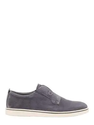 FERRAGAMO Alfie Suede Gancini Stamp Slip-On Sneakers Blue