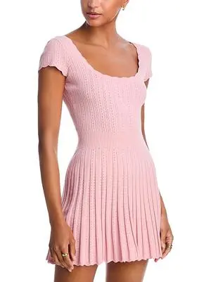 LoveShackFancy Evaluna Mini Dress - Fawn Pink