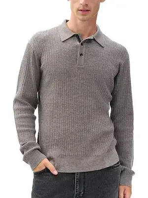 Rag & Bone Crawford Wool & Cashmere Blend Polo Sweater - Brown