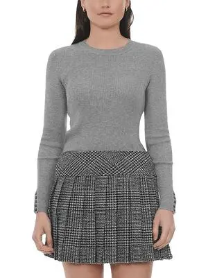 POINT Scallop Knit Sweater - Heather Grey