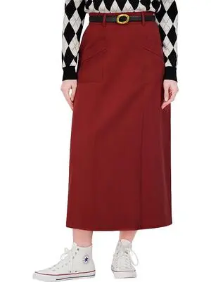 POINT Twill Pocket Skirt - Syrah
