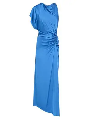A.L.C. Pia Asymmetric Draped Satin Maxi Dress - Lapis
