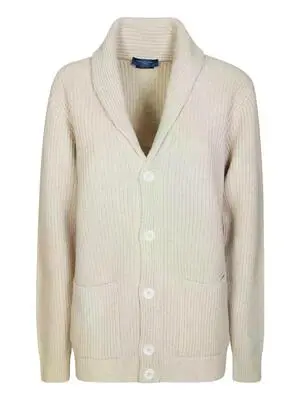 DANIELE FIESOLI Shawl-Collar Pocket Cardigan White