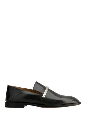 TOD'S Metallic-bar Leather Loafers - Black