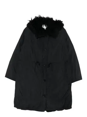 YVES SALOMON Faux Fur-trim Jacket - Black