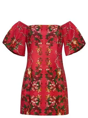 Cara Cara Floral-print Mini Dress With Puff Sleeves - Pink