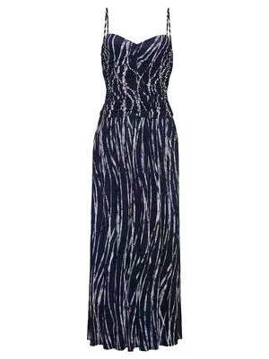 Cara Cara Ruched Midi Dress - Blue