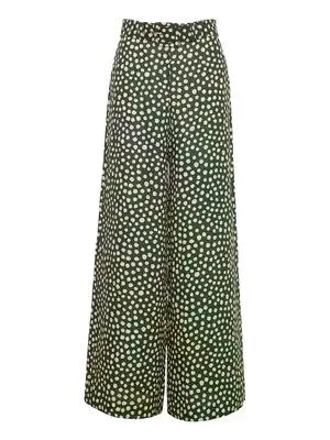 CARA CARA Mayflower Abstract-Dot Linen Trousers