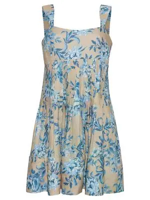 Cara Cara Floral-print Mini Dress - Blue