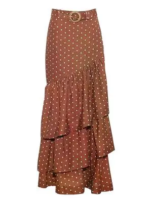 Cara Cara Priya Polka-dot Maxi Skirt - Brown