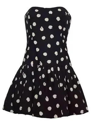 Cara Cara Polka-dot Ruffled Dress - Black
