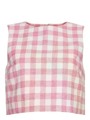 Cara Cara Gingham Sleeveless Top - Pink